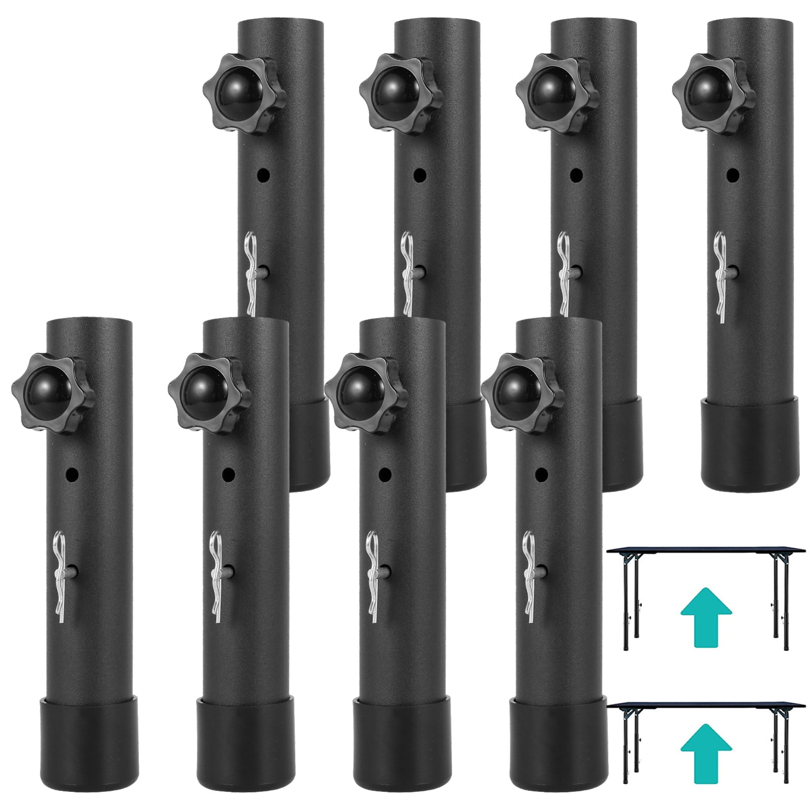 8Pcs Folding Table Leg Extender Heavy Duty Steel Folding Table Leg ...