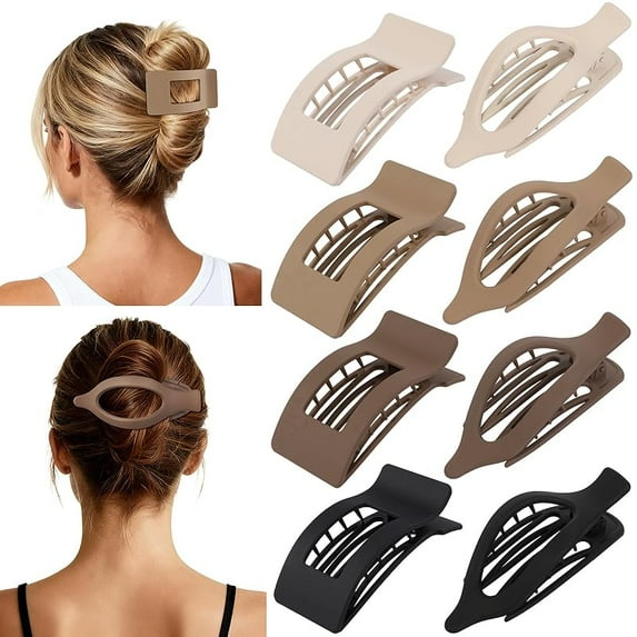 8Pcs French Flat Hair Clips for Women 2 Styles Claw Clips for Girls ...