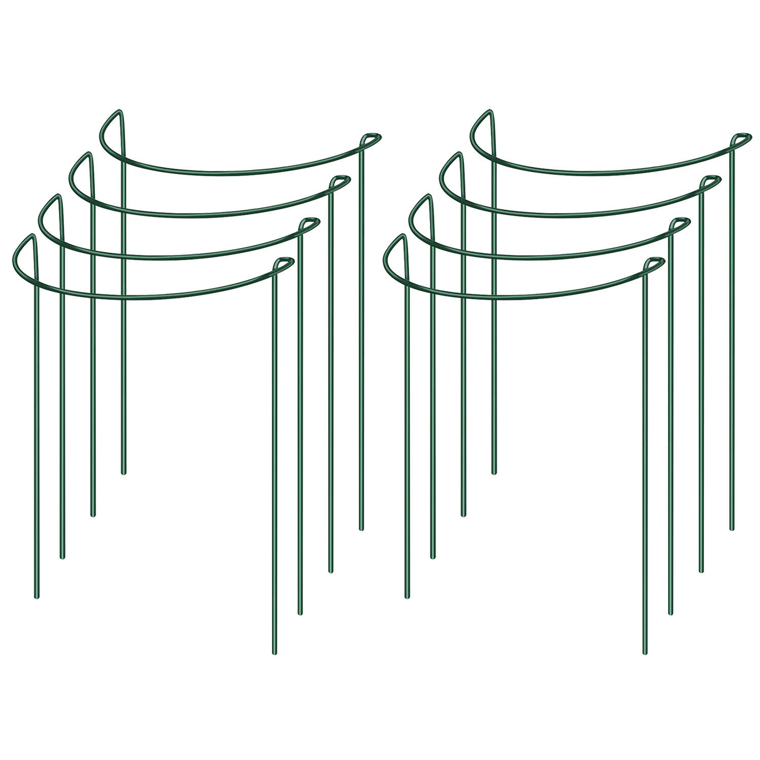 8Pcs Garden Plant Support Stake Half Round Iron Garden Plant Support ...