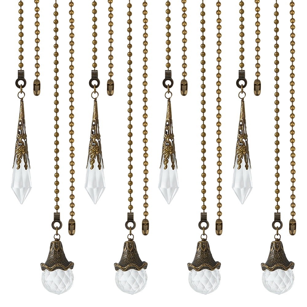 8Pcs Glass Ceiling Fan Pulls Spherical and Conical Ceiling Fan ...
