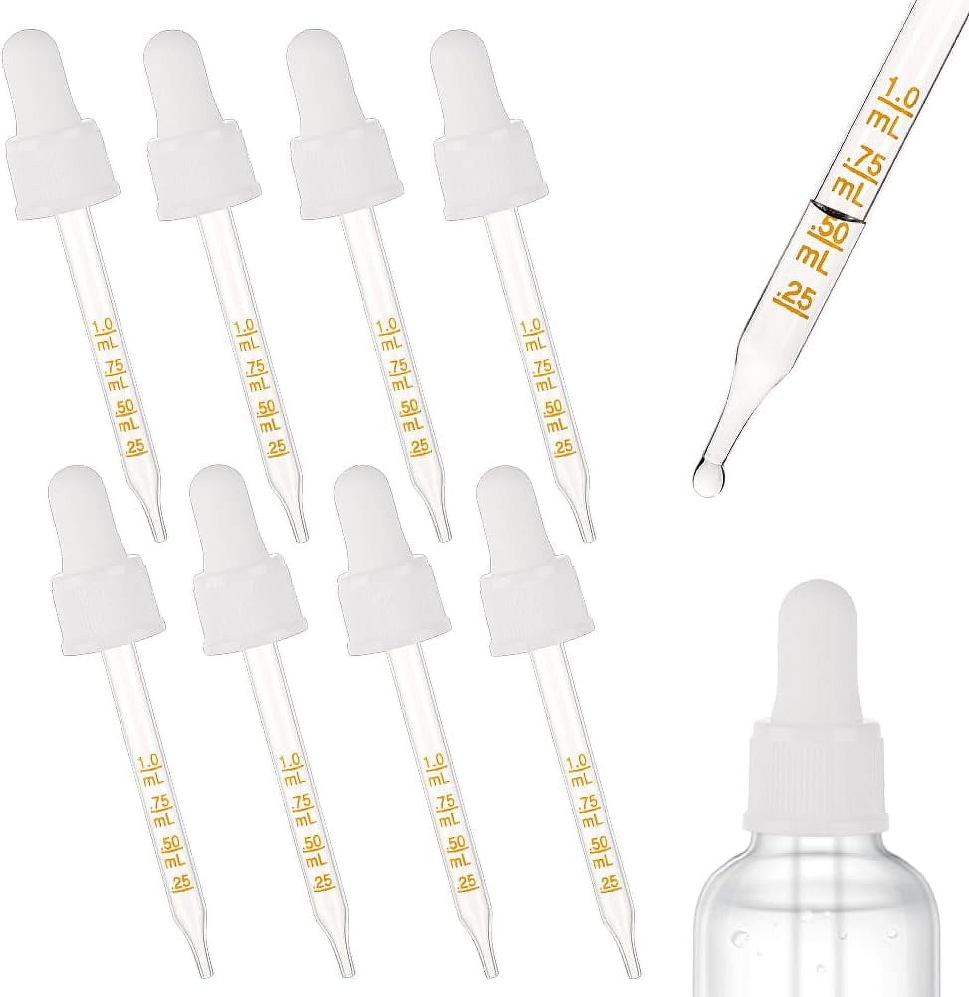 8Pcs Glass Dropper Pipettes 1ml Graduated Liquid Dropper Transfer 11cm ...