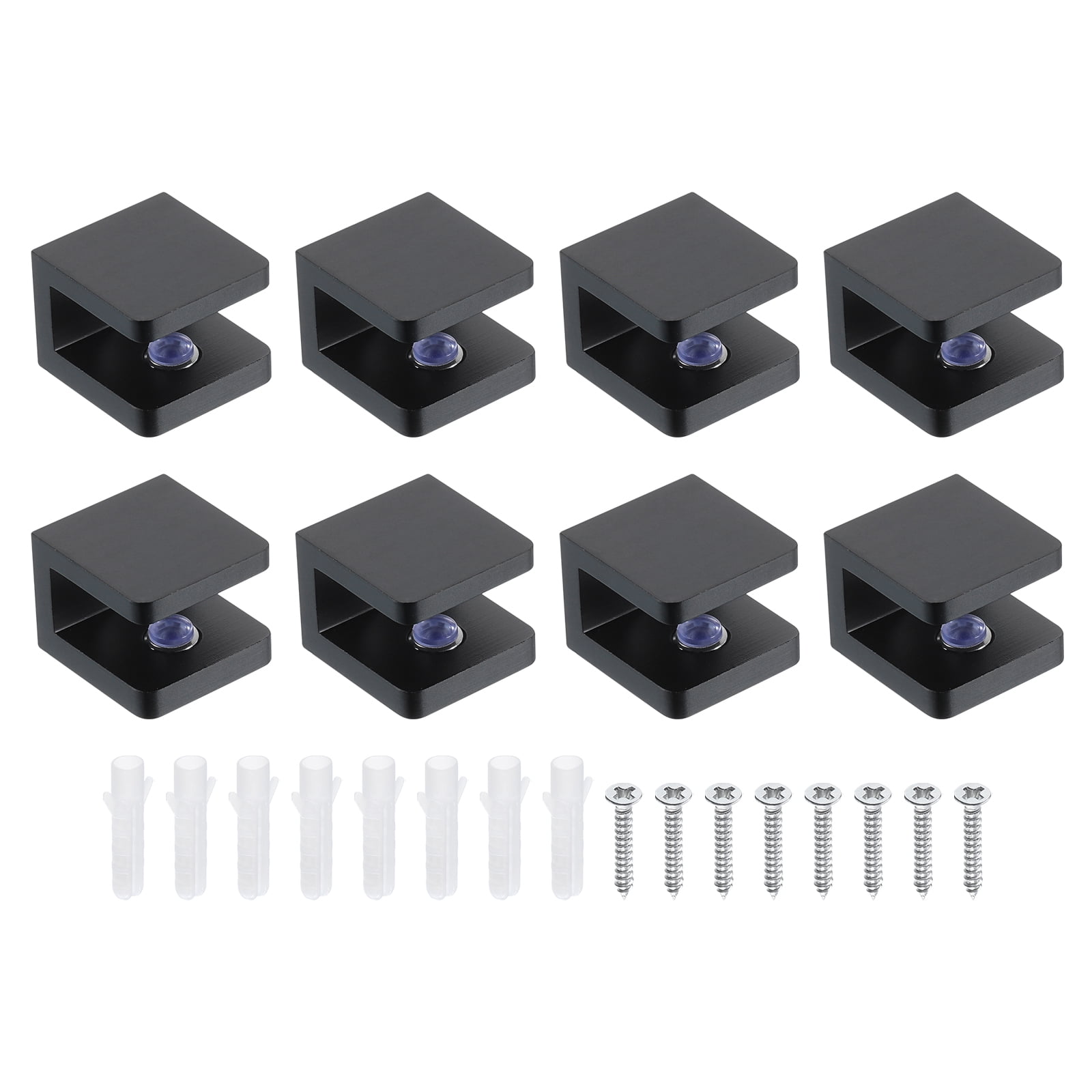 8Pcs Glass Shelf Brackets, Adjustable Solid Brass Glass Shelf Bracket ...