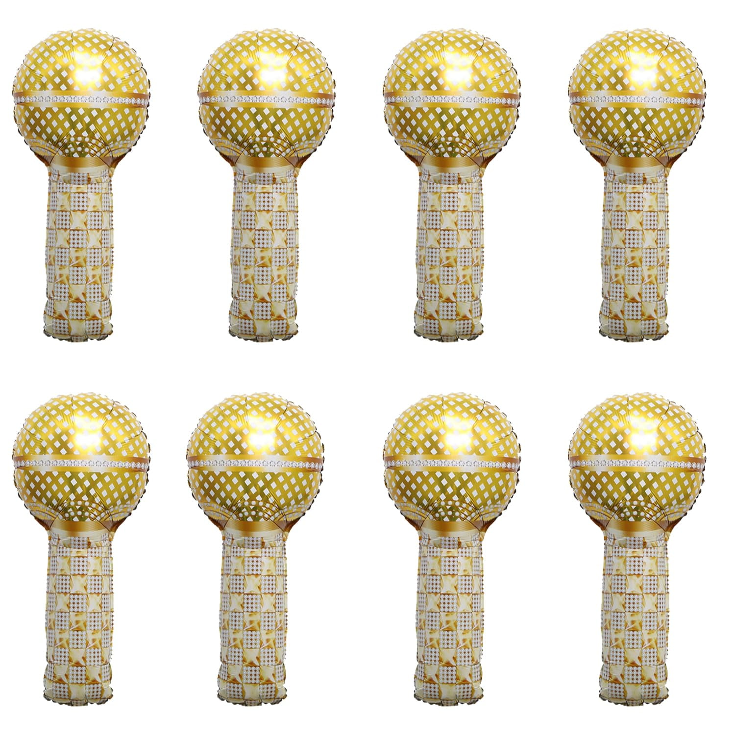 8Pcs Gold Microphone Balloons IFF17 Foil Helium 32 Inch Microphone ...