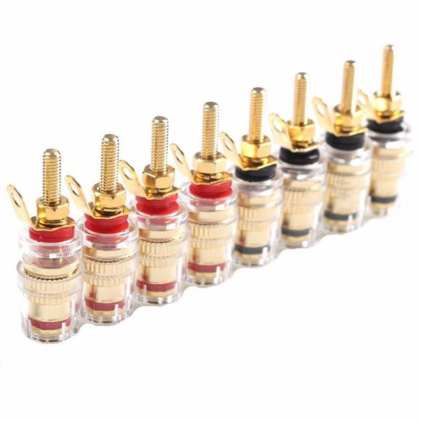 8pcs Gold Plated Speaker Terminal Binding Post Amplifier Connector Plug ...