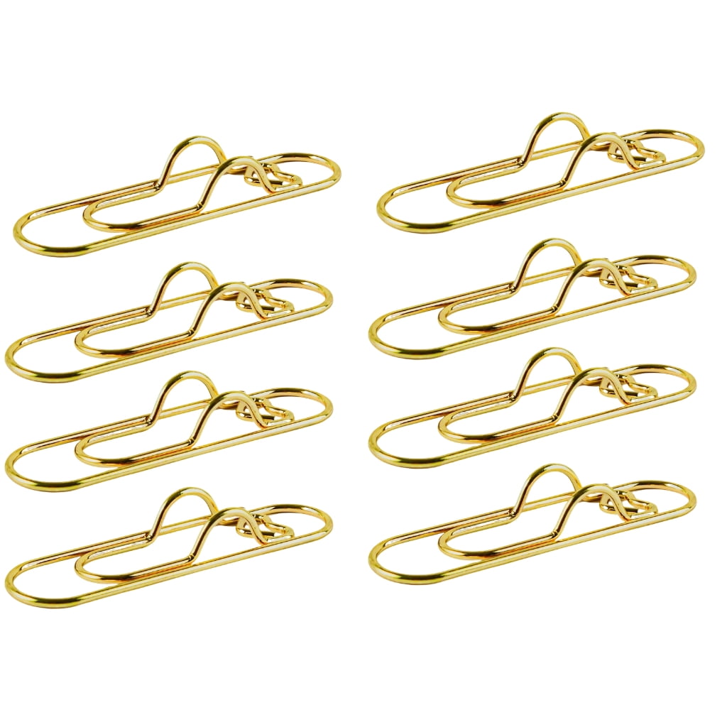 8 Pieces/set Elegant Heart Design Metal Paper Clips For Documents And ...