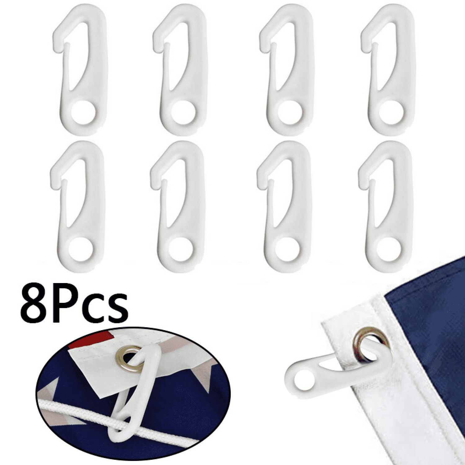 8Pcs Heavy Duty Flagpole Snap Hook Clips Flag Pole Attachment ...