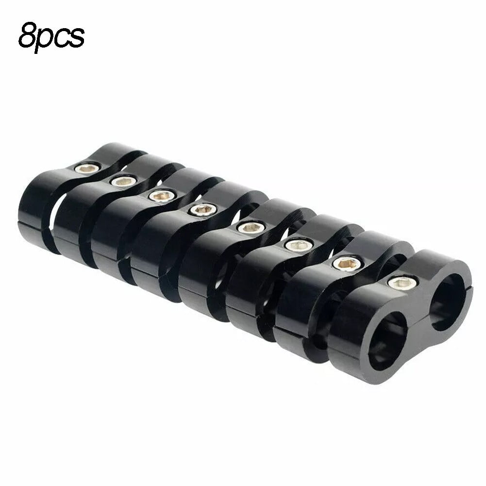 8Pcs Hose Separator Clamp Fitting Connector 4AN 6AN Oil Fuel Hose Line ...