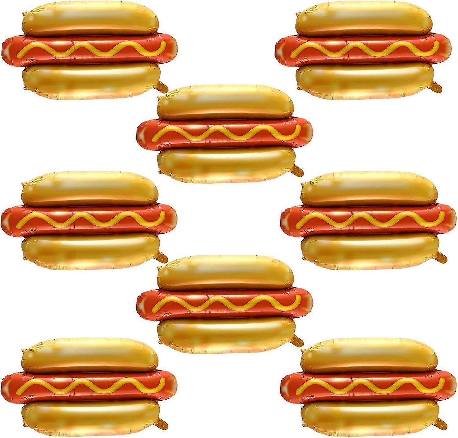 8Pcs Hot Dog Helium Foil Balloons, Fast Food Snacks Picnic Burger BBQ ...