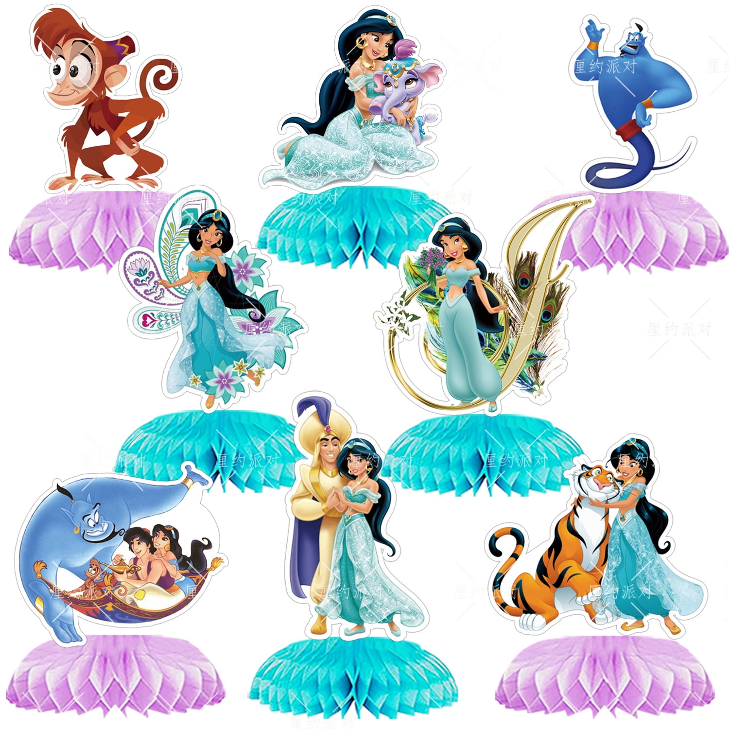 8Pcs Jasmine Princess Honeycomb Centerpieces for Party Supplies, Double ...