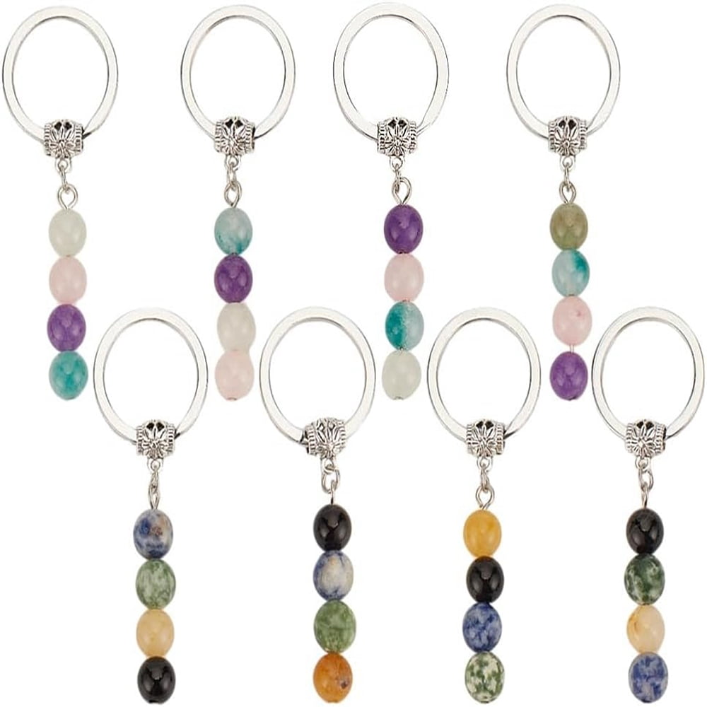 8Pcs Keychain with Iron Findings Platinum 70mm 8pcs/set - Walmart.com