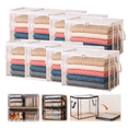8Pcs Large Clear Thick Plastic Storage Box with Hinged Lid, Large Heavy ...