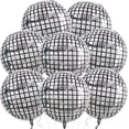 8Pcs Large Disco 4D Giant Round Foil Balloon 22inch Big Mirror Metallic ...