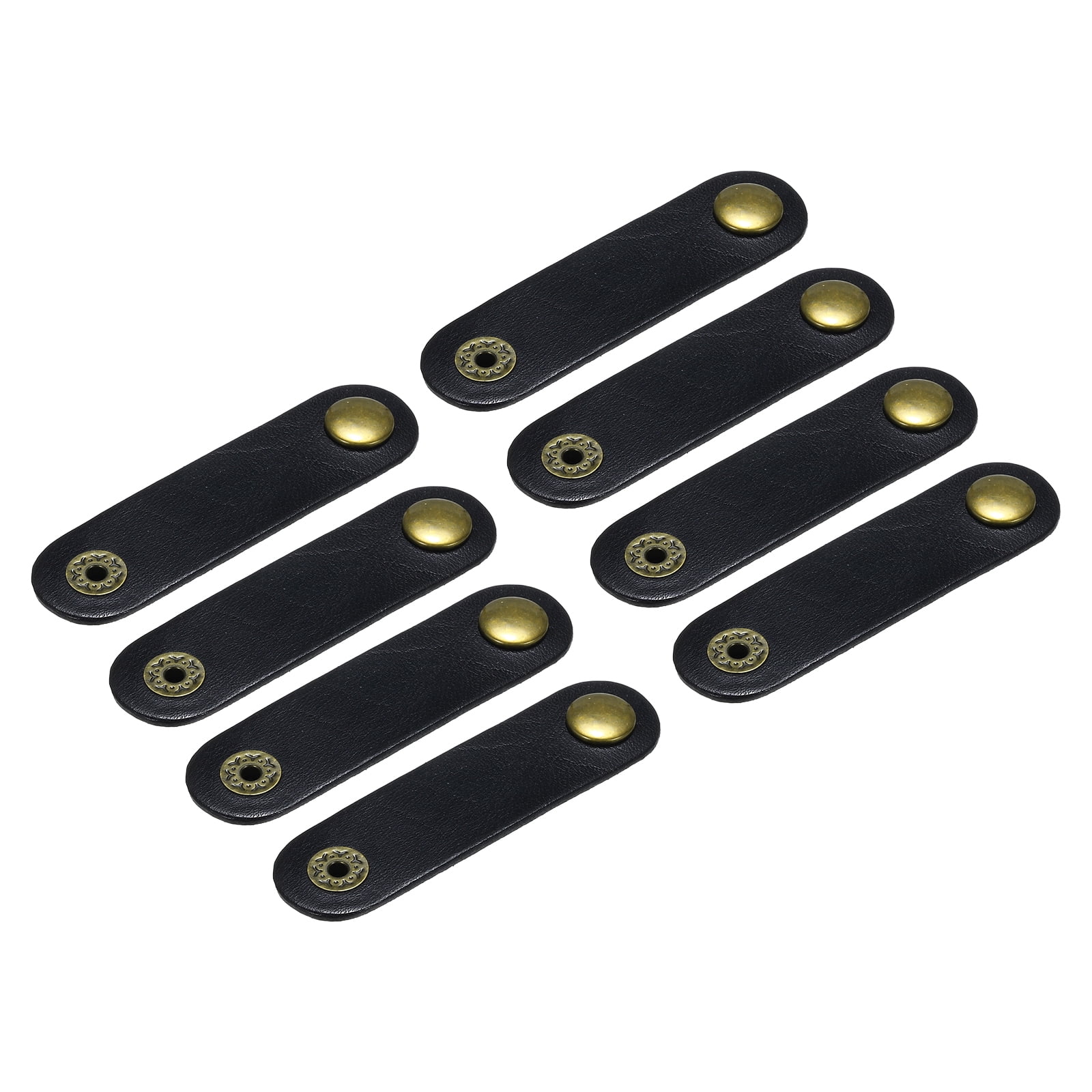 8Pcs Leather Cable Straps Cord Organizer 80x20mm Cable Ties Elastic ...