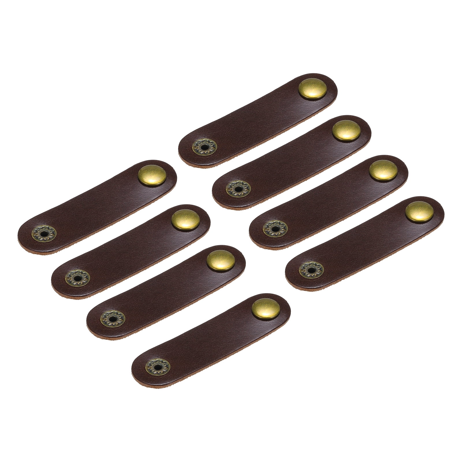 8Pcs Leather Cable Straps Cord Organizer 80x20mm Cable Ties Elastic ...