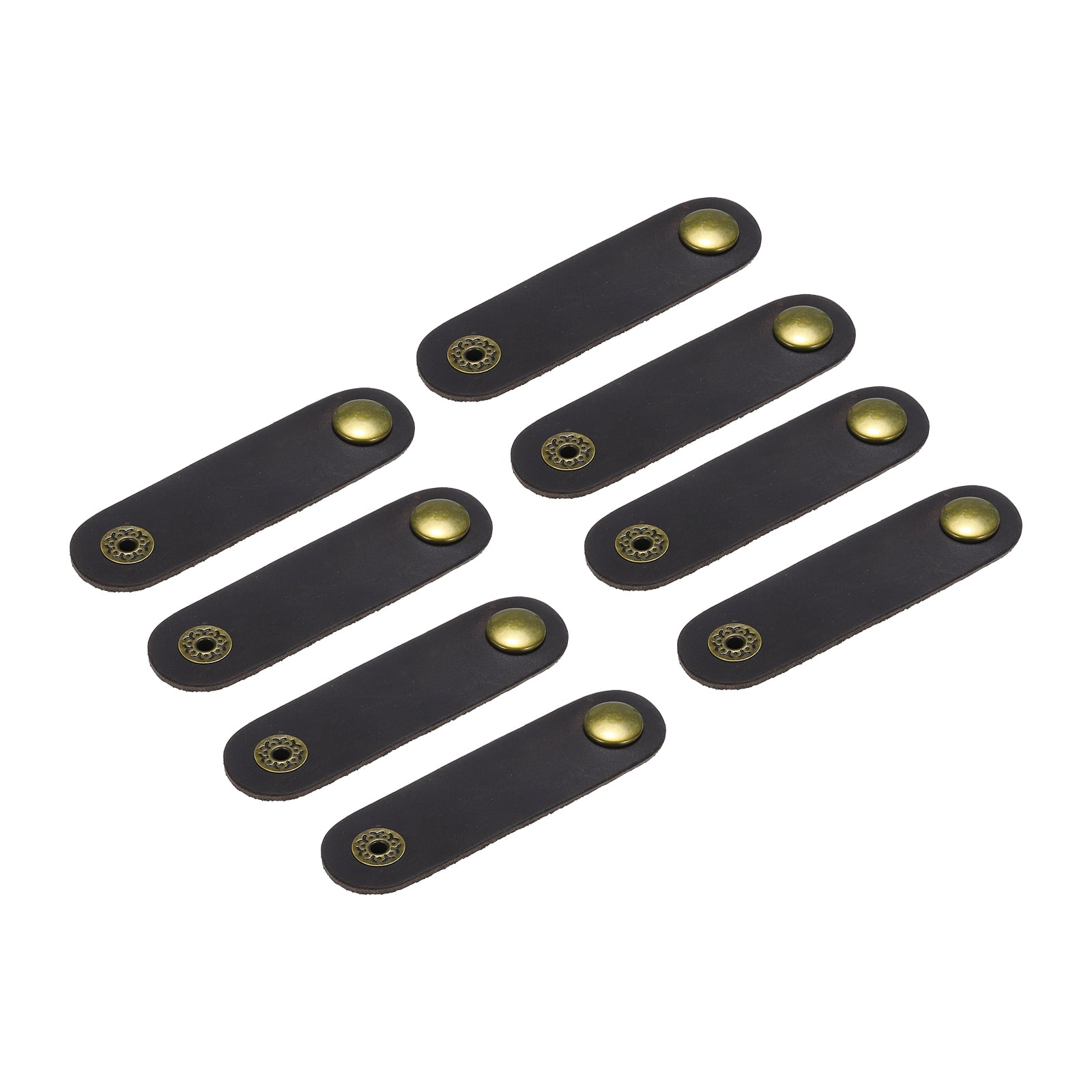 8Pcs Leather Cable Straps Cord Organizer 80x20mm Cable Ties Portable ...