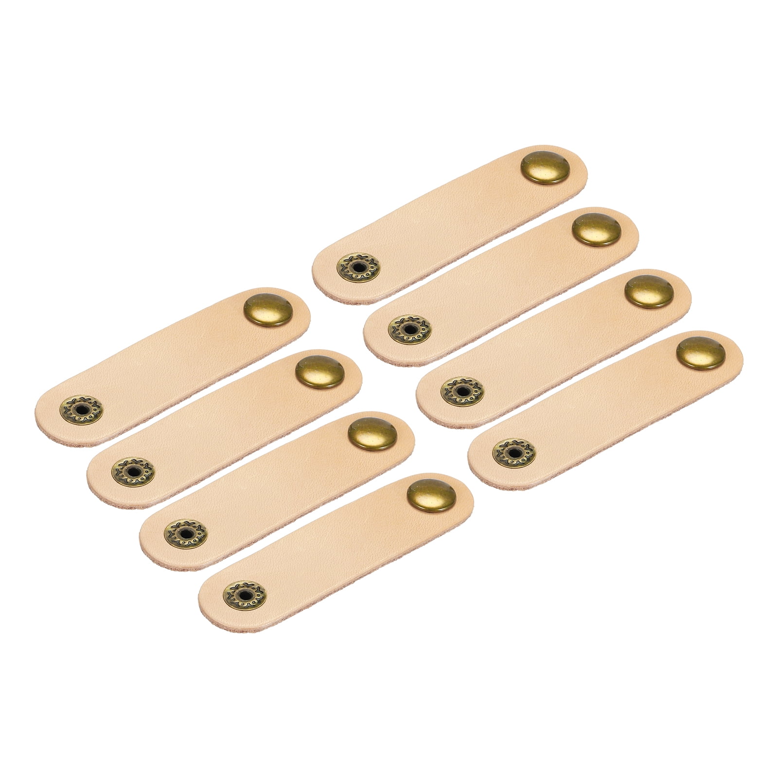 8Pcs Leather Cable Straps Cord Organizer 80x20mm Cable Ties Soft Cable ...