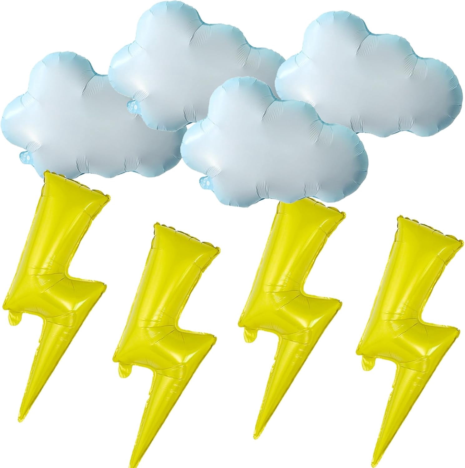 8Pcs Lightning Bolt Party Balloons White Cloud Foil Balloons Flash Foil ...