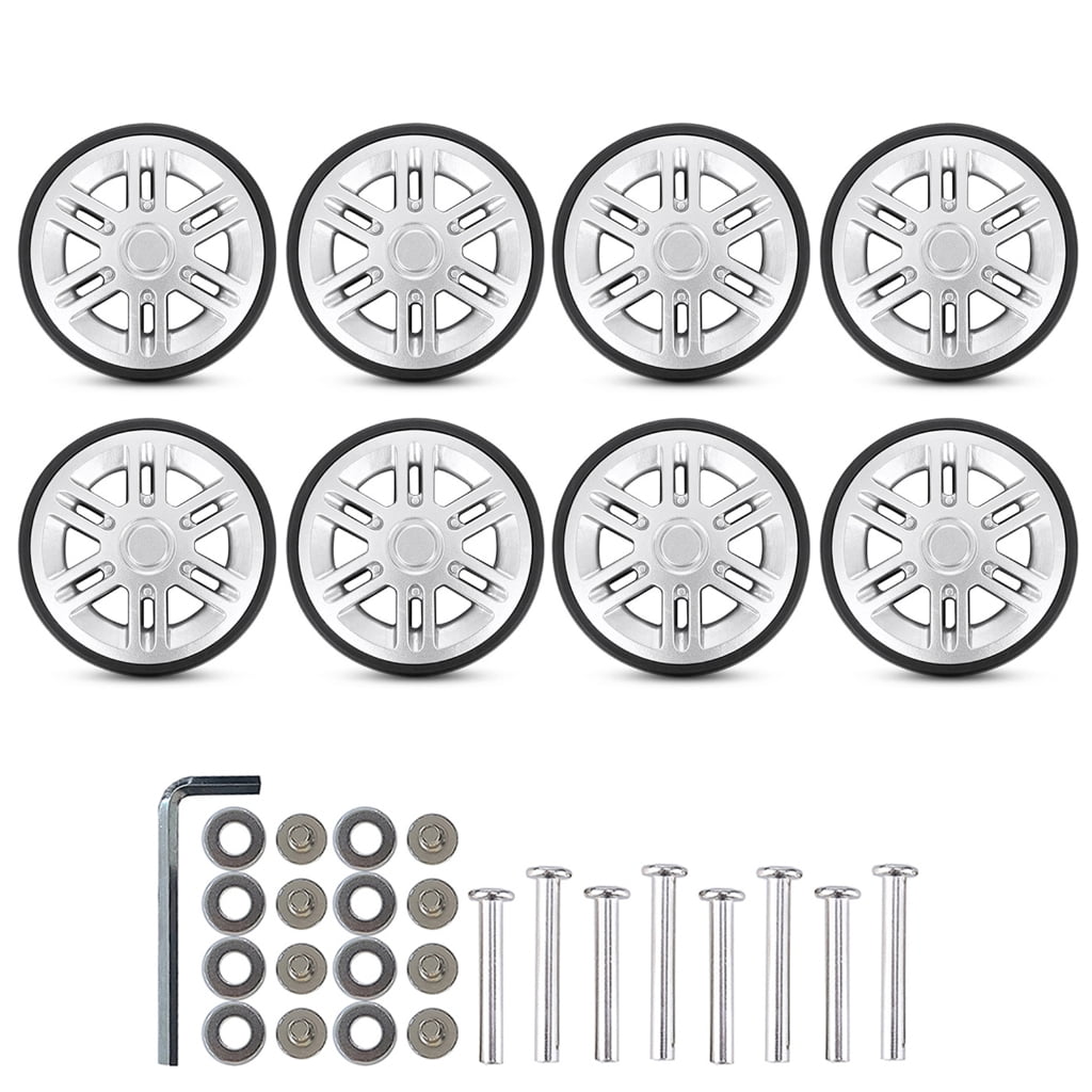 8Pcs Luggage Replacement Wheels 60mm Double Luggage Wheels Rubber ...