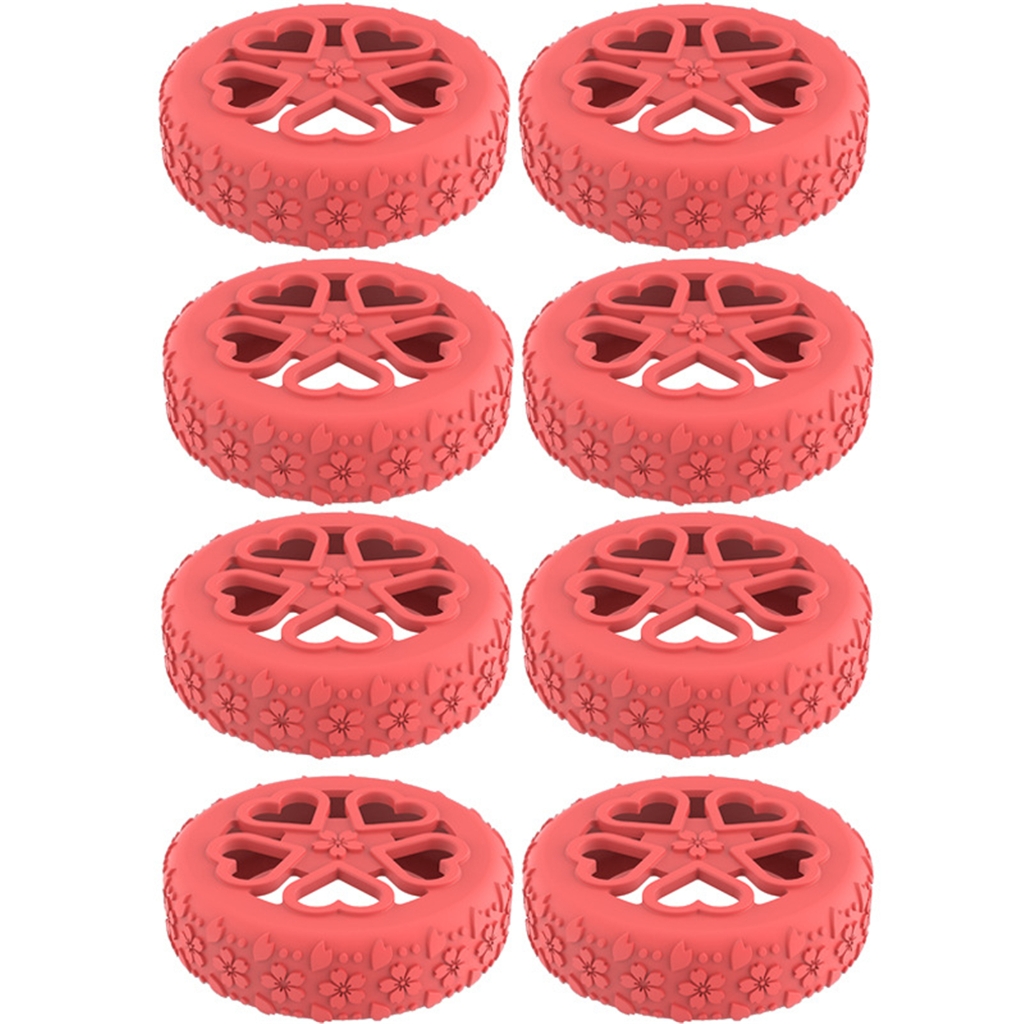 8Pcs Luggage Wheel Covers Silicone Flower Texture Reduce Noise Easy ...