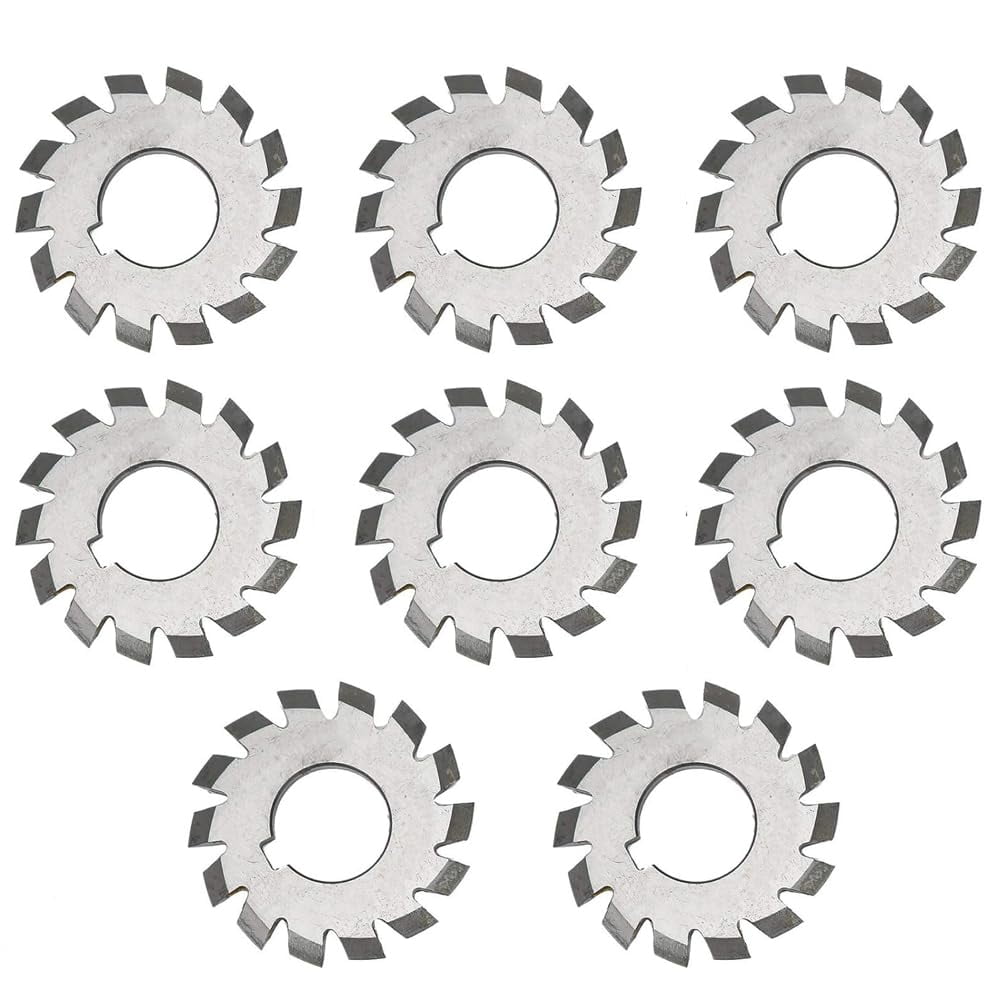 8Pcs M1 Involute Gear Cutters for Milling Machine High Speed Steel Disk ...