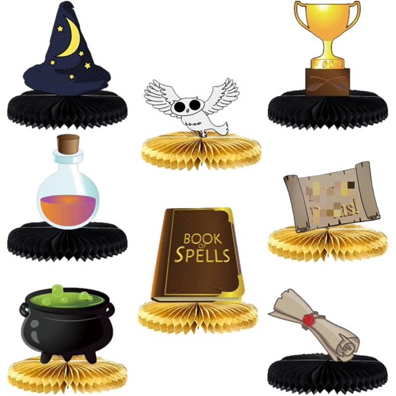 8Pcs Magical Wizard Honeycomb Centerpiece Table Decorations Magical ...