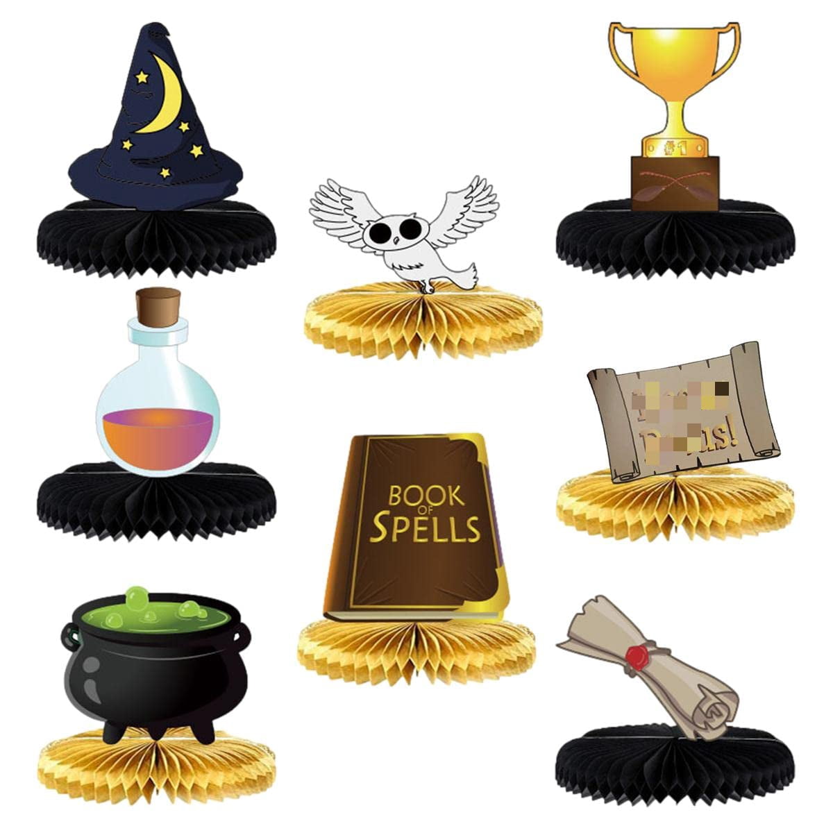 8Pcs Magical Wizard Honeycomb MMF7 Centerpiece Table Decorations ...