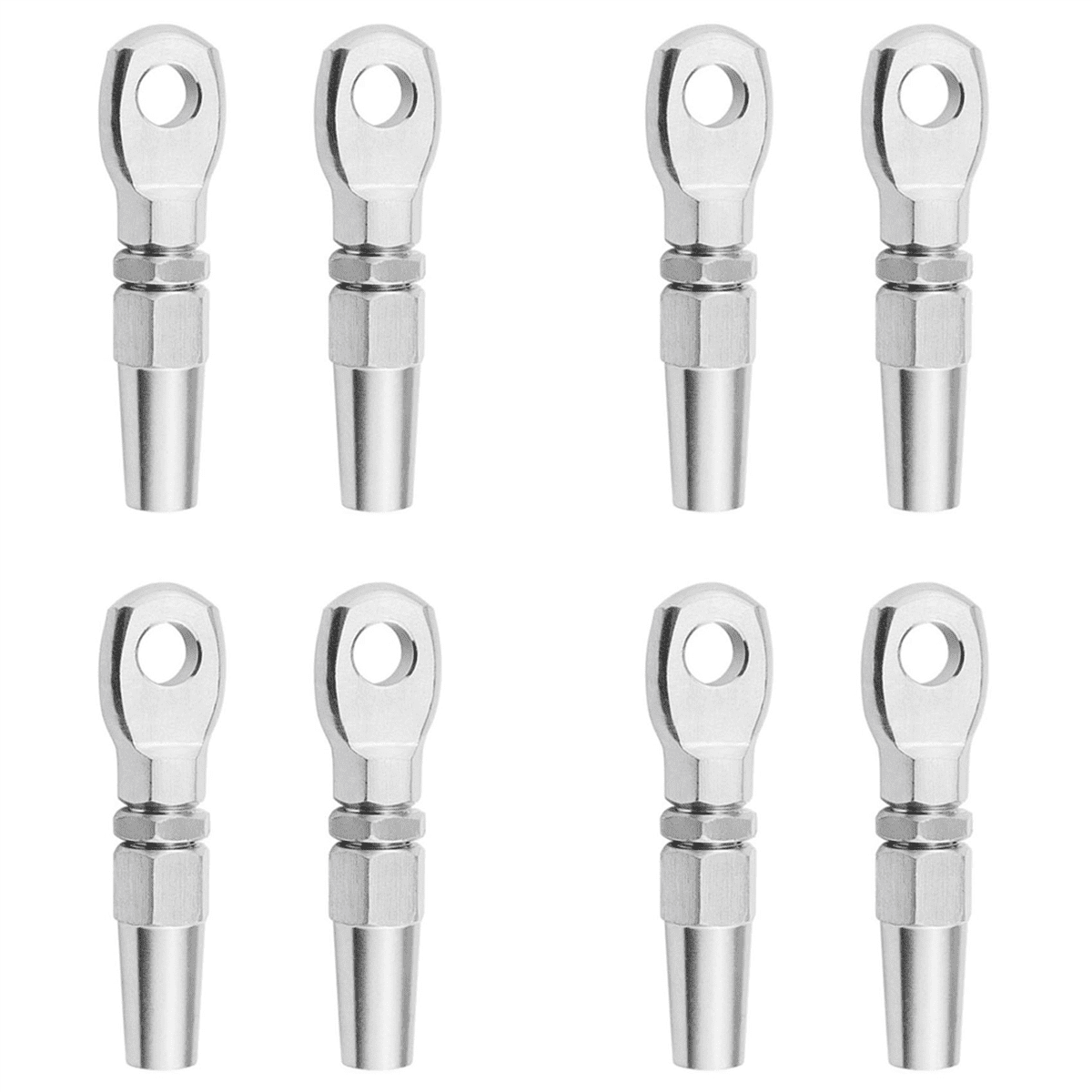 8Pcs Marine Grade 316 Stainless Steel Swageless Eye Terminal Wire Cable ...