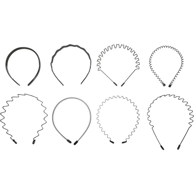 8Pcs Metal Male Hairstyling Hairbands Multi- Function Wavy Spring ...