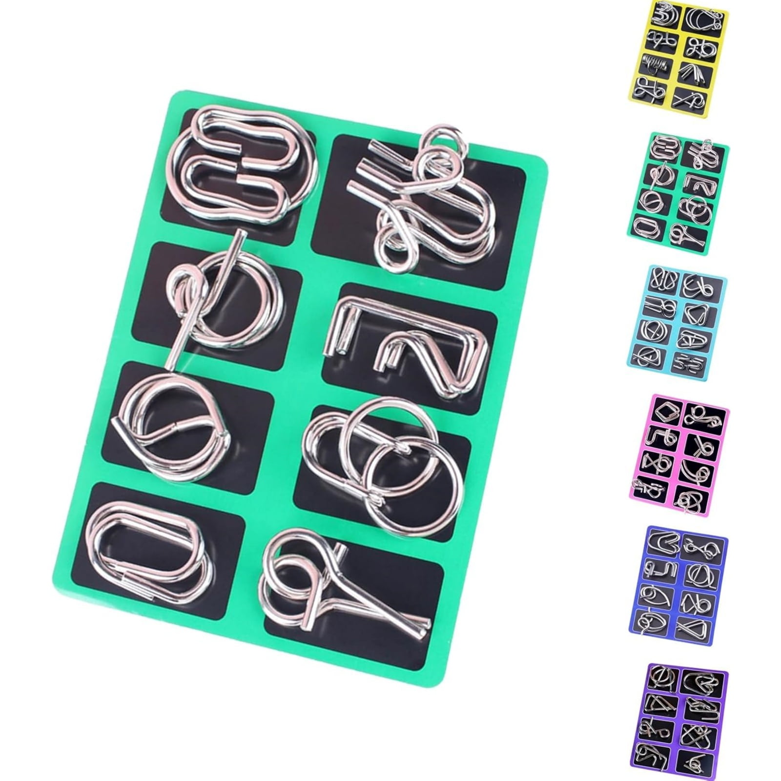 8Pcs Metal Montessori Puzzle Solving, Metal Wire Puzzle Set, 3D Brain ...