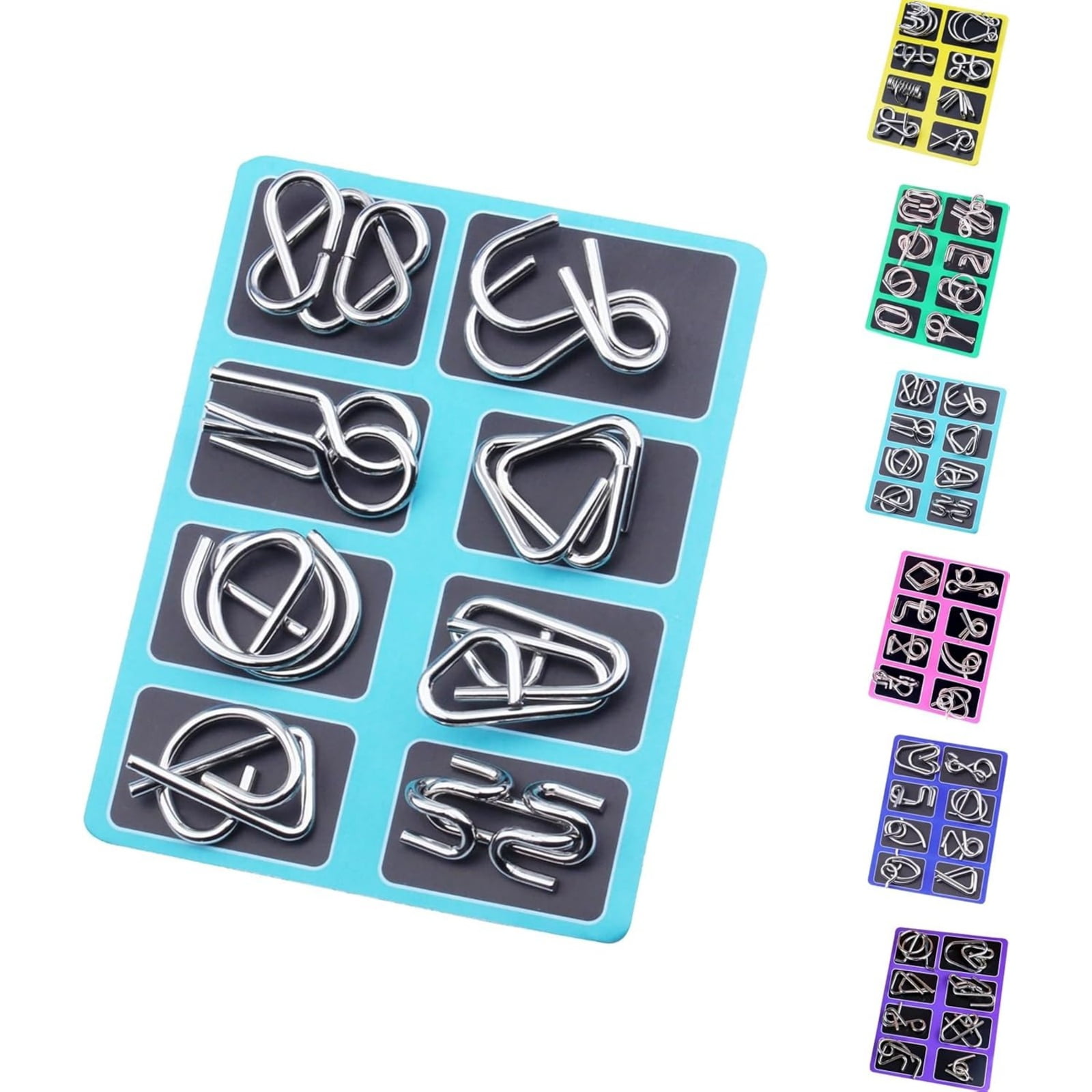8Pcs Metal Montessori Puzzle Solving, Metal Wire Puzzle Set, 3D Brain ...