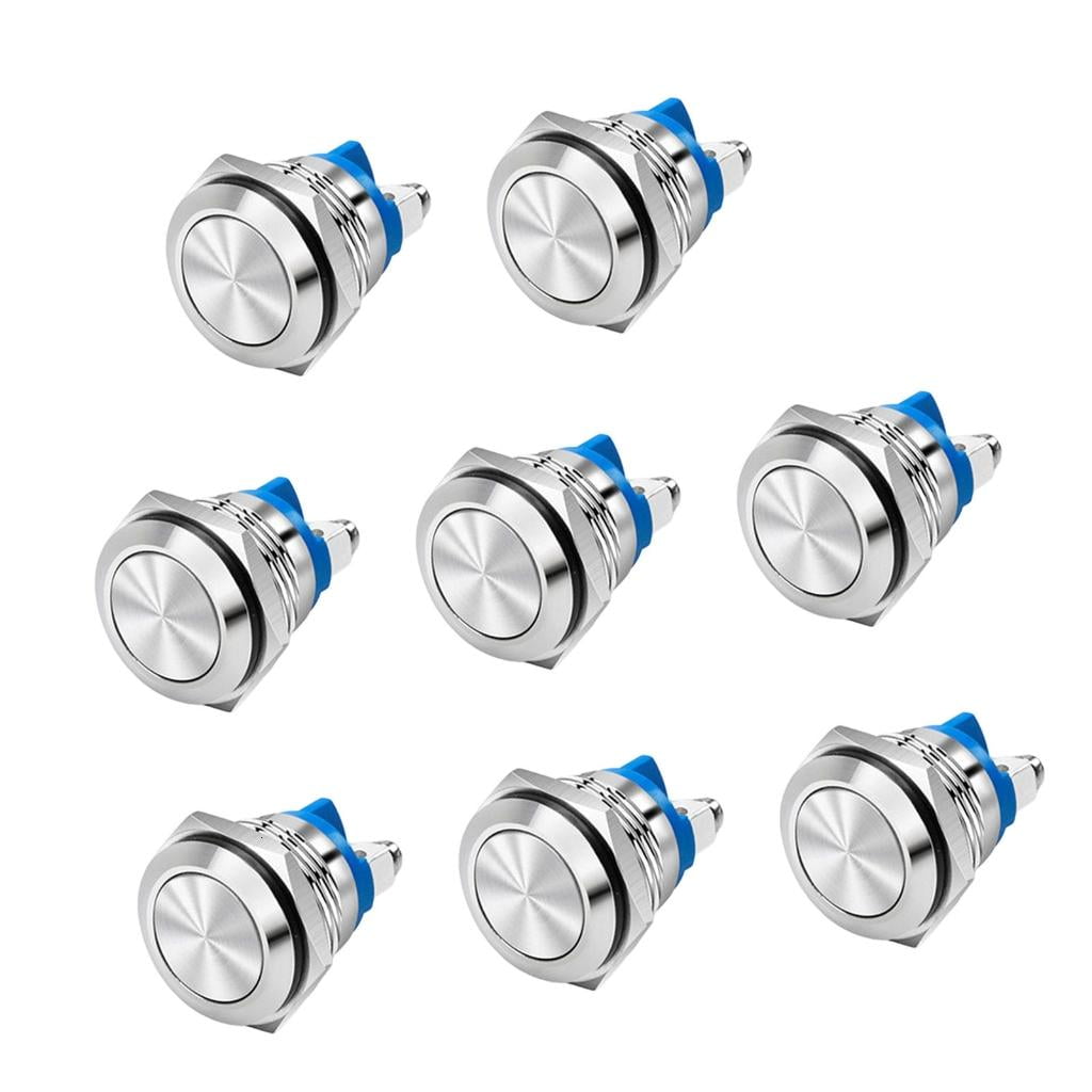 8Pcs Metal Push Button Switches Screw Terminals Car Engine Doorbell ...