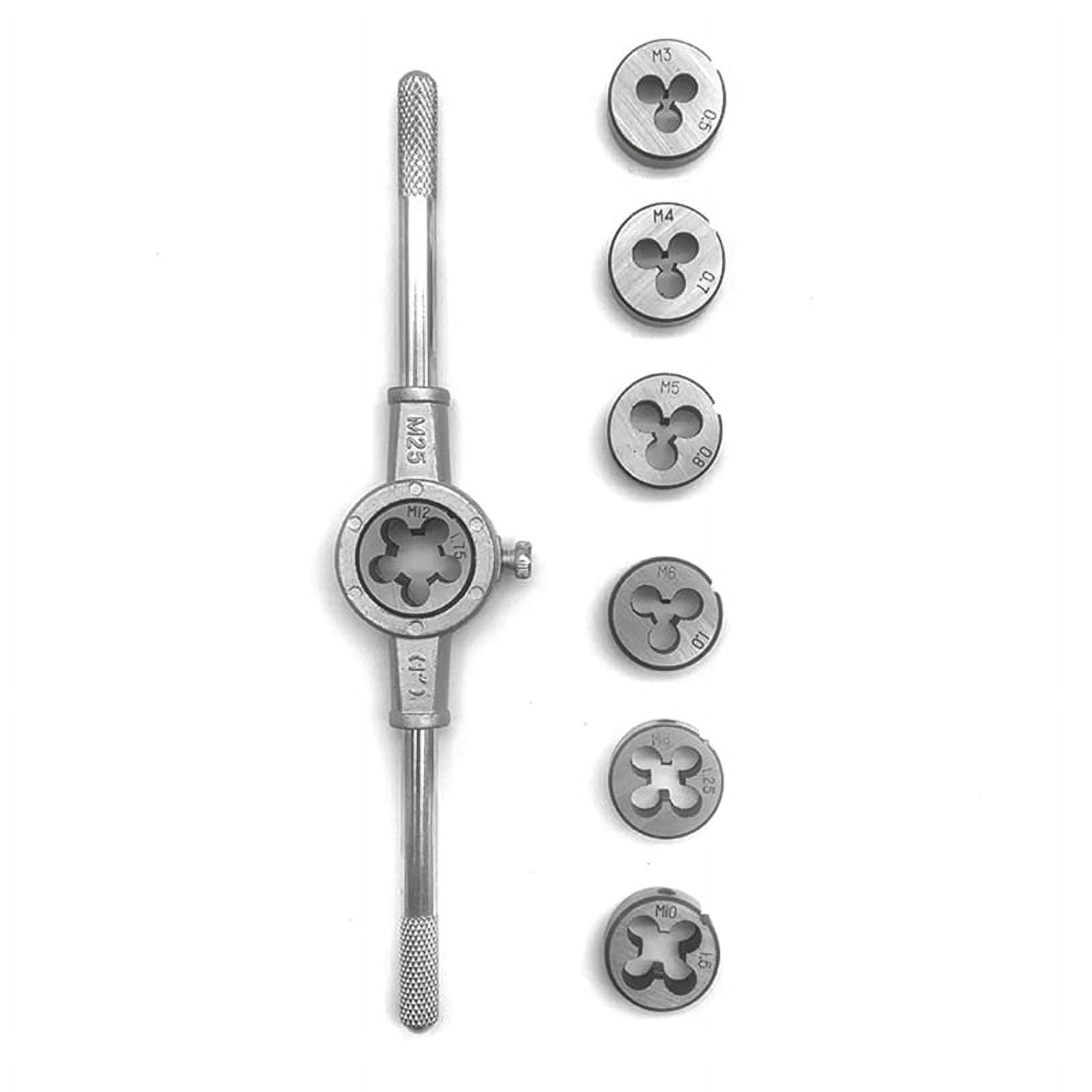 8Pcs Metric Hand Tap and Die Set M3-M12 Screw Thread Plugs Straight ...