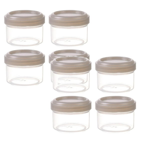 8Pcs Mini Clear Jars With Leakproof Lids Round Clear Container 35Ml ...