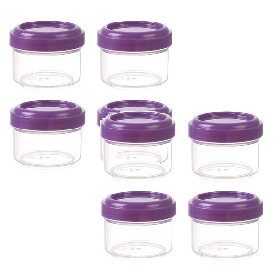 8Pcs Mini Clear Jars With Leakproof Lids Round Clear Container 35Ml ...