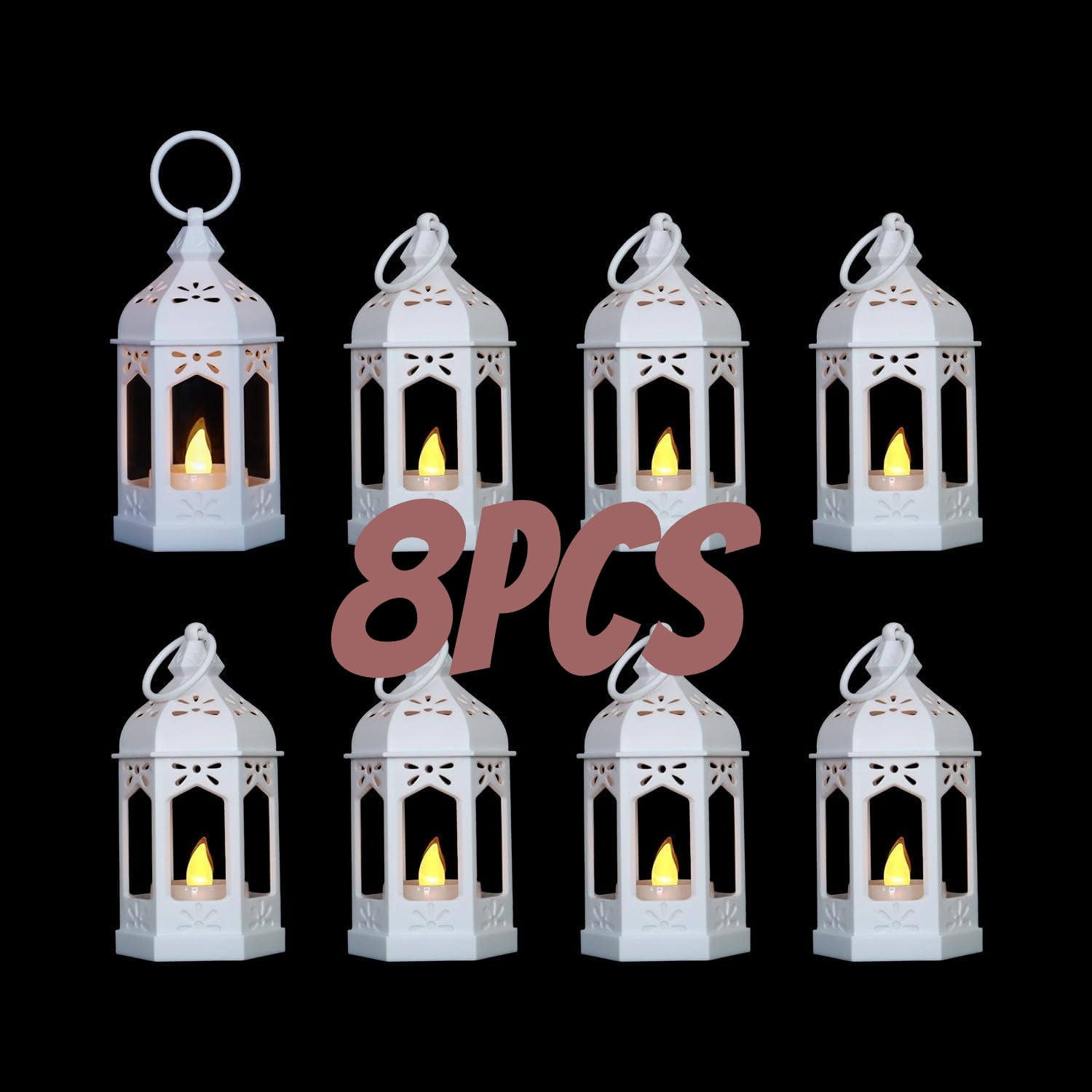 8Pcs Mini Lanterns for Centerpiece, Battery Included, Decorative Candle ...