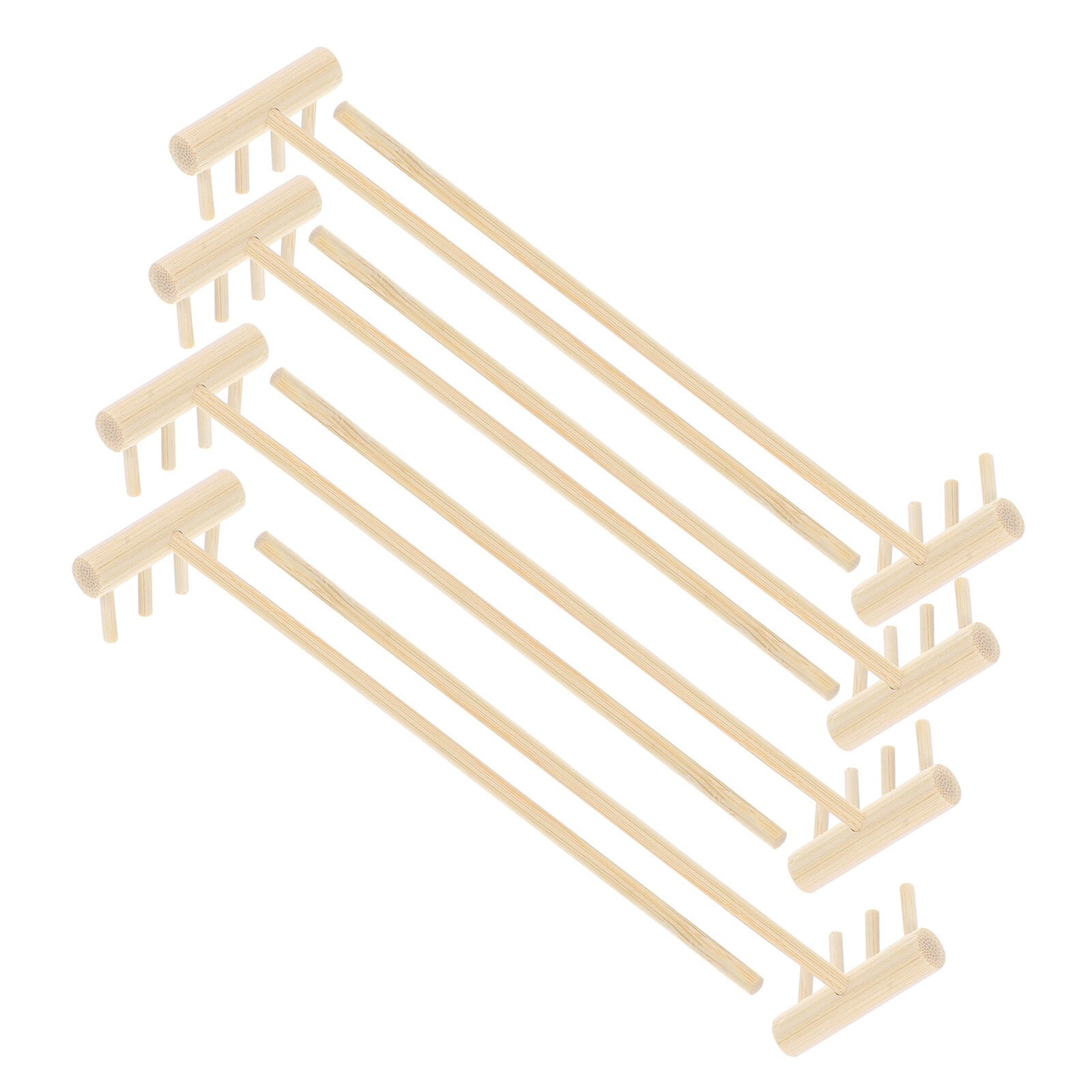 Moluckfu Mini Garden Rake Beige Bamboo 8Pcs 5.5x1.4x0.8in - Walmart.com