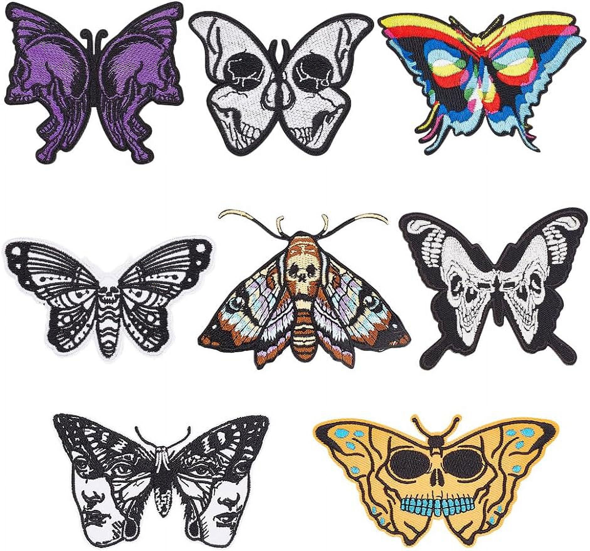 8Pcs Moth Applique Patch Sew On/Iron On Patches Applique Butterfly and ...