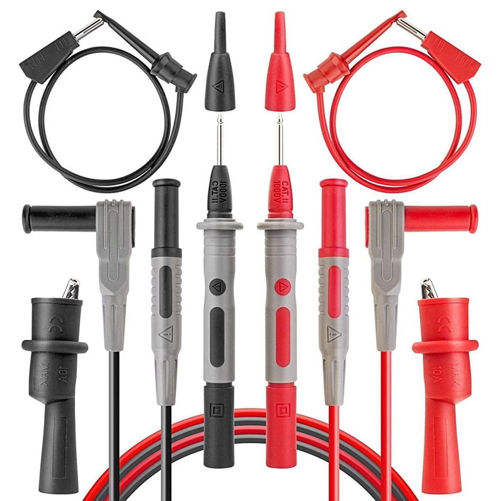 8Pcs Multimeter Test-Leads Set with Alligator Clips and AM33D 2000 ...
