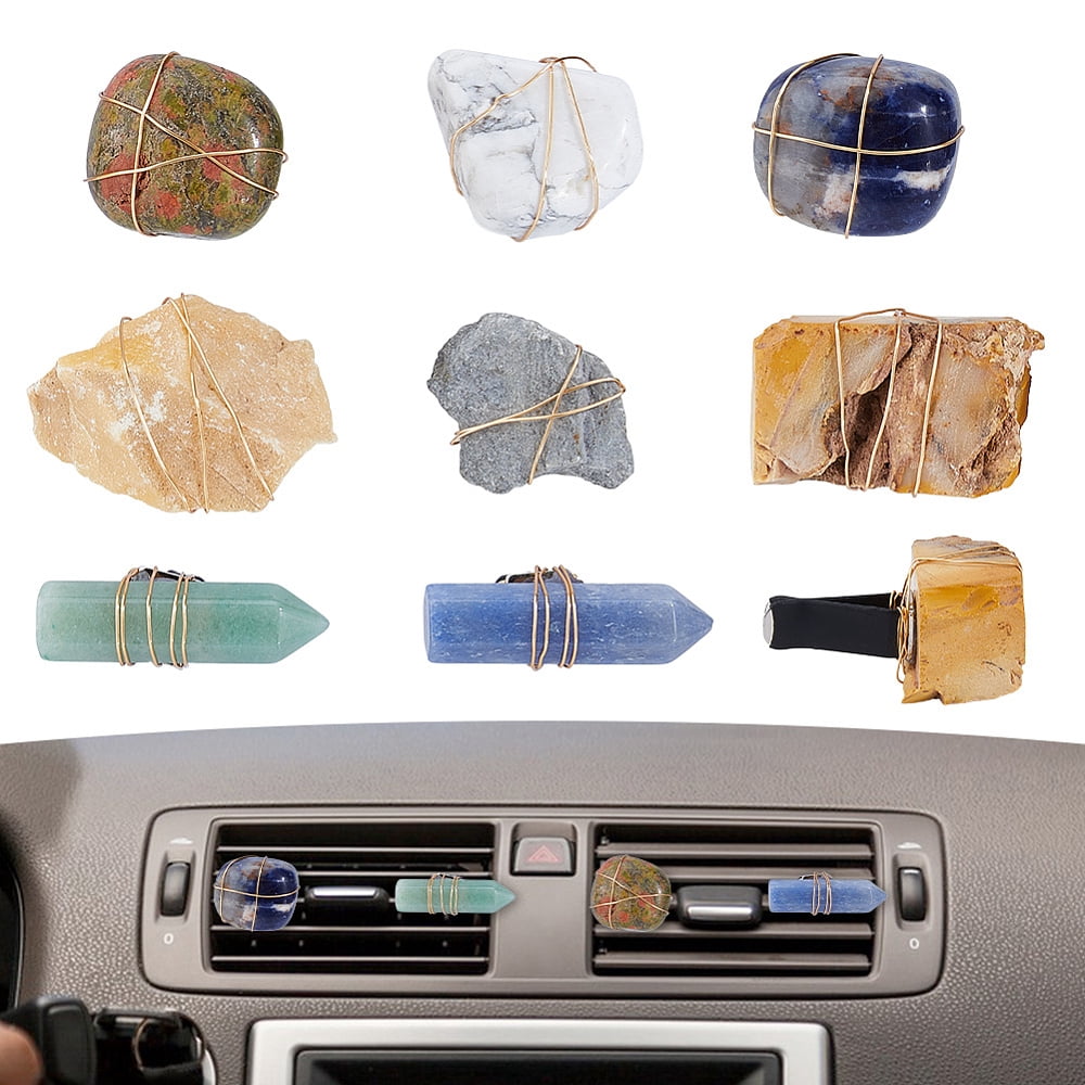 8Pcs Natural Gemstone Car Air Vent Clips Automotive Interior Trim with ...