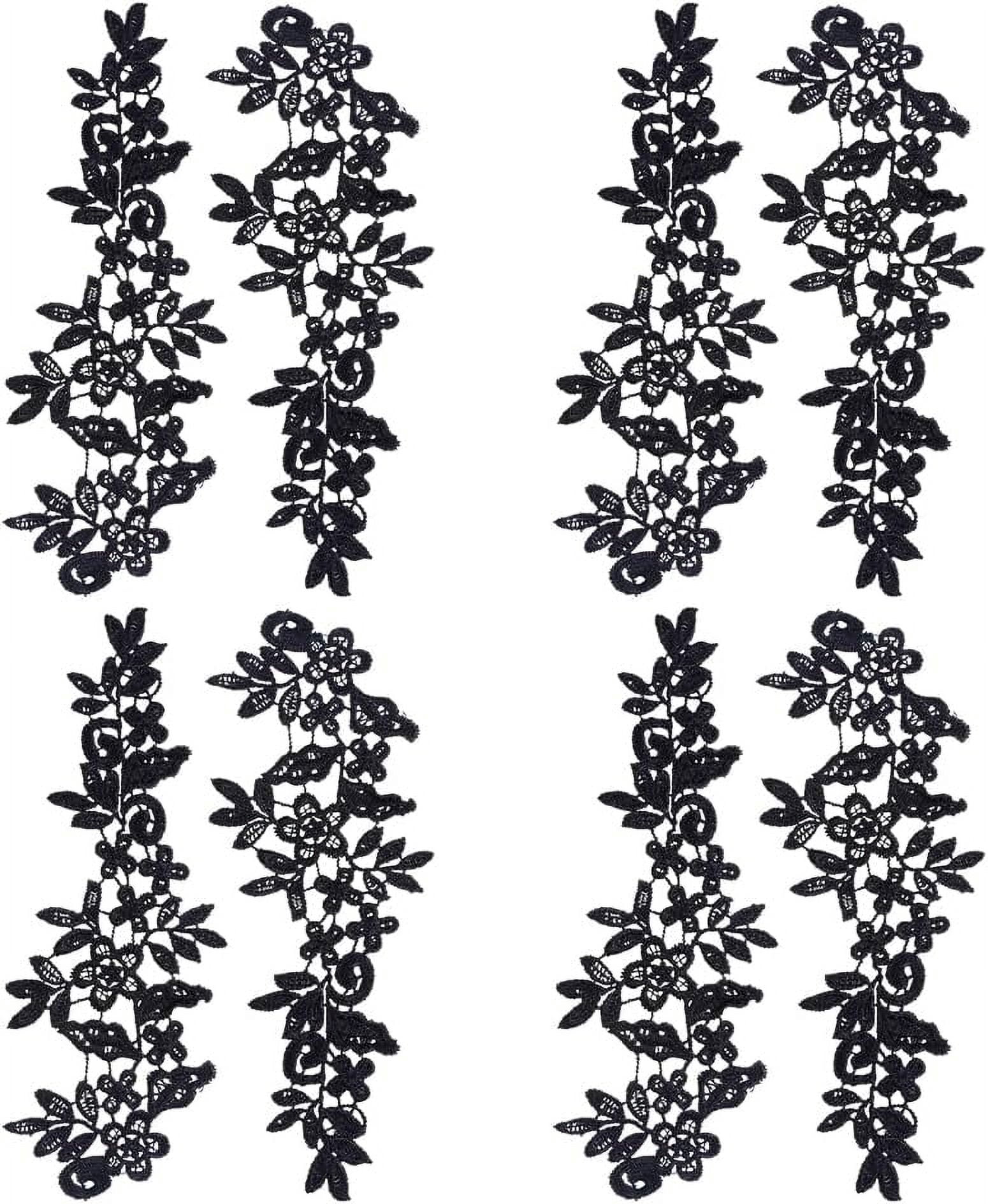 8Pcs Neckline Applique Collar Trims Patch Embroidered Floral Water ...