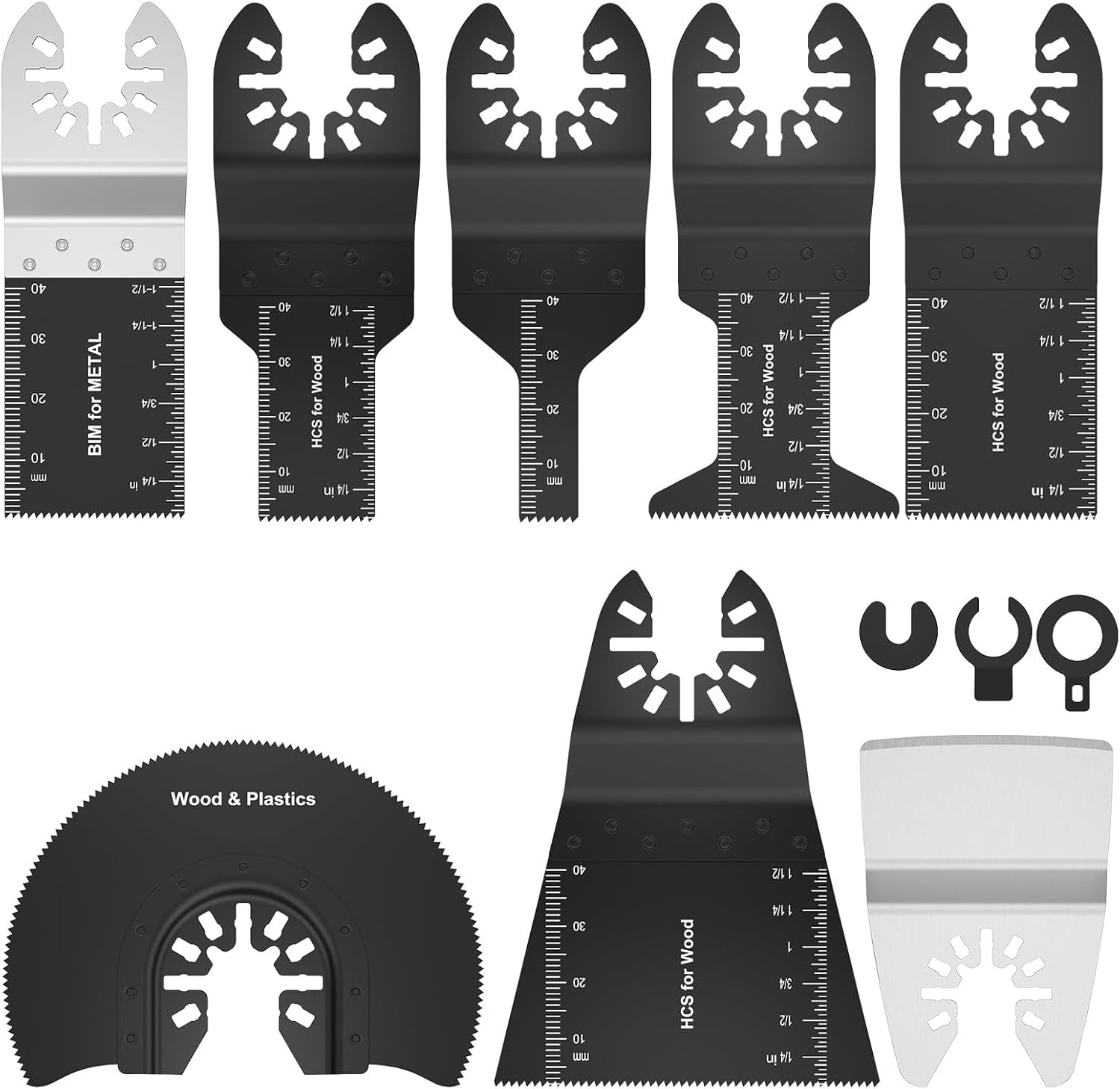 8Pcs Oscillating Saw Tool Blades Set Bi-metal Stainless Steel Multitool ...