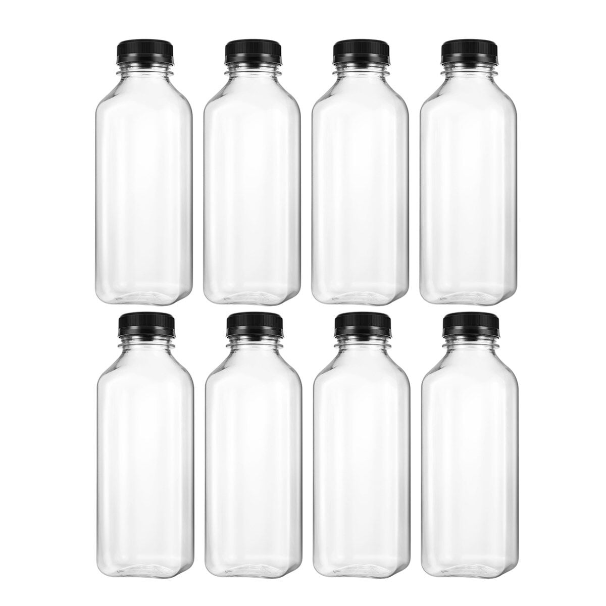 8Pcs PET Plastic Empty Storage Containers Bottles with Lids Caps ...