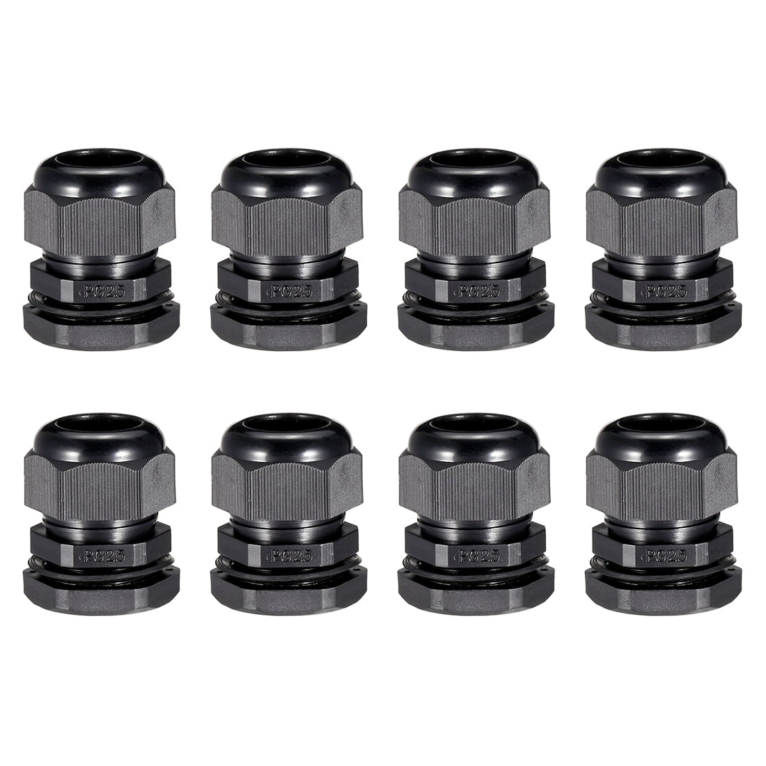 8Pcs PG25 Cable Gland Waterproof Plastic Wire Glands Black for 16-21mm ...