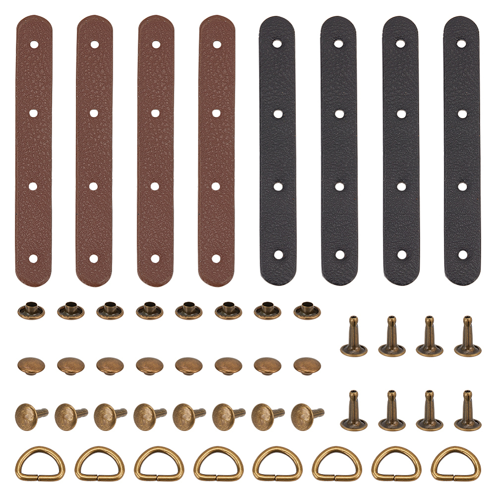 8Pcs PU Leather Bag Strap Connector Clasp 2 Colors Detachable Purse ...