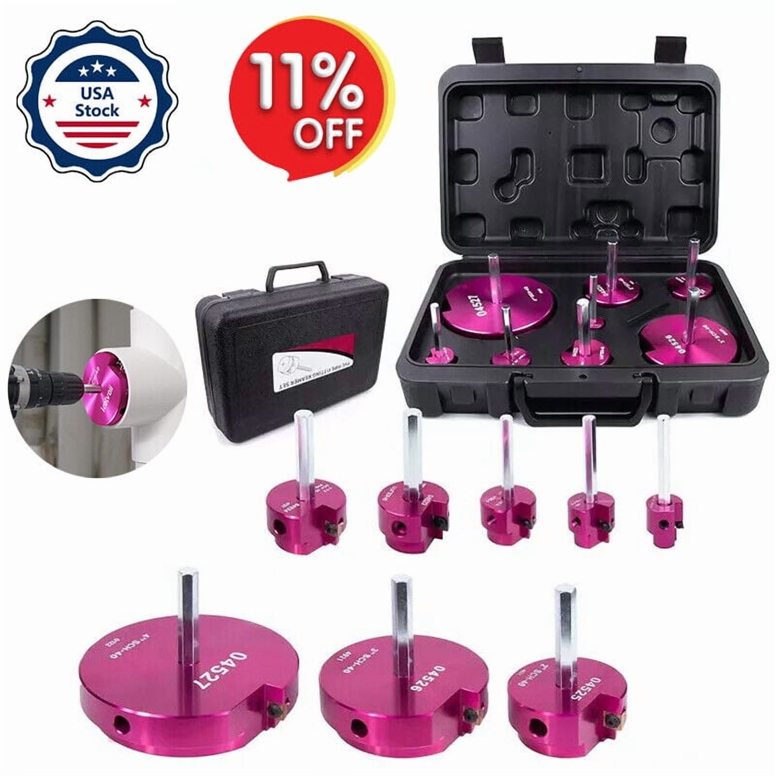 8Pcs PVC Pipe Reamer Set W/1/2" Aluminum Socket Fitting Saver for Water ...