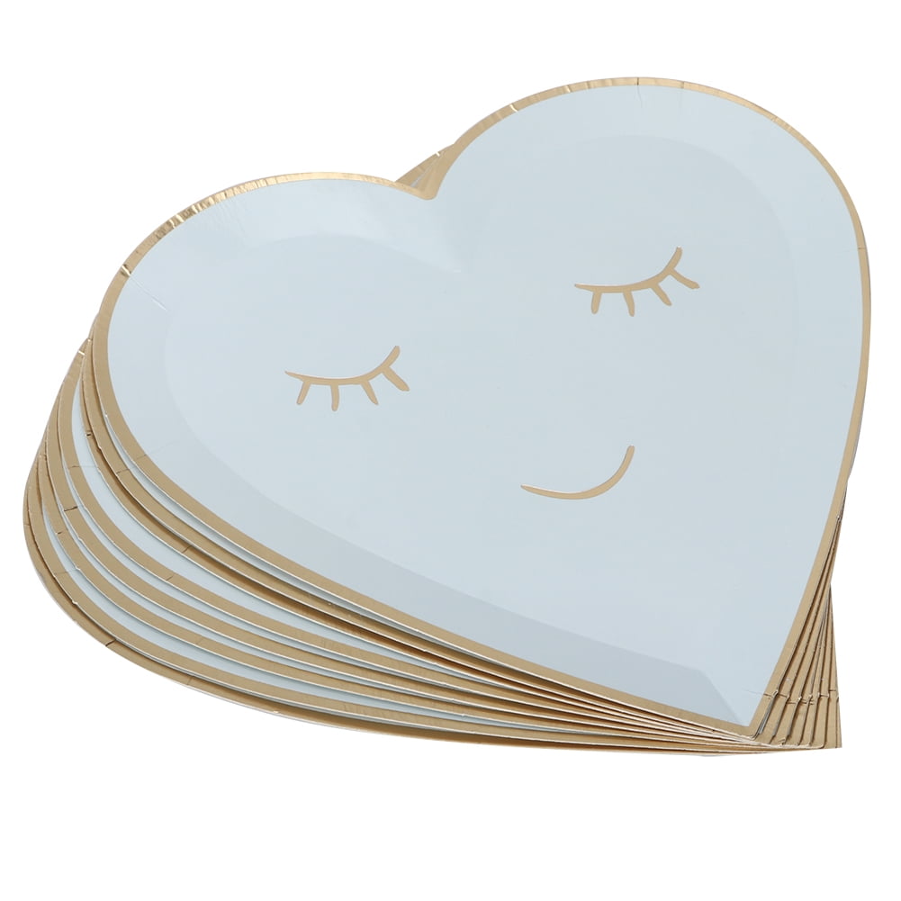 8Pcs Paper Plate, Cute Shape One-time Cake Paper Round Dinner Plates ...