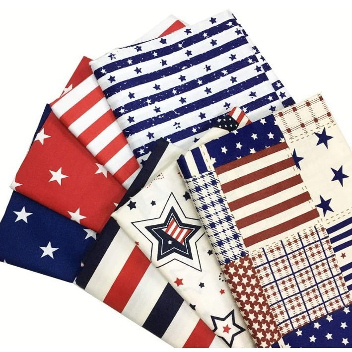 Customer reviews for 8Pcs Patriotic Cotton Fabric Bundles Red Blue ...
