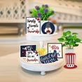 8Pcs Patriotic Tiered Tray Essentials Wooden Risers Independence Day ...