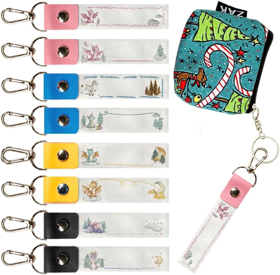 8Pcs Personalized Name Tags Hooks 5.1x0.8 Inch Dragon Theme Backpack ...