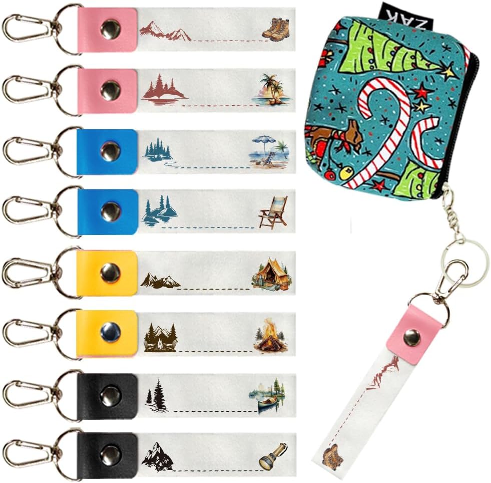 8Pcs Personalized Name Tags Hooks 5.1x0.8 Inch Natural Scenery Theme ...